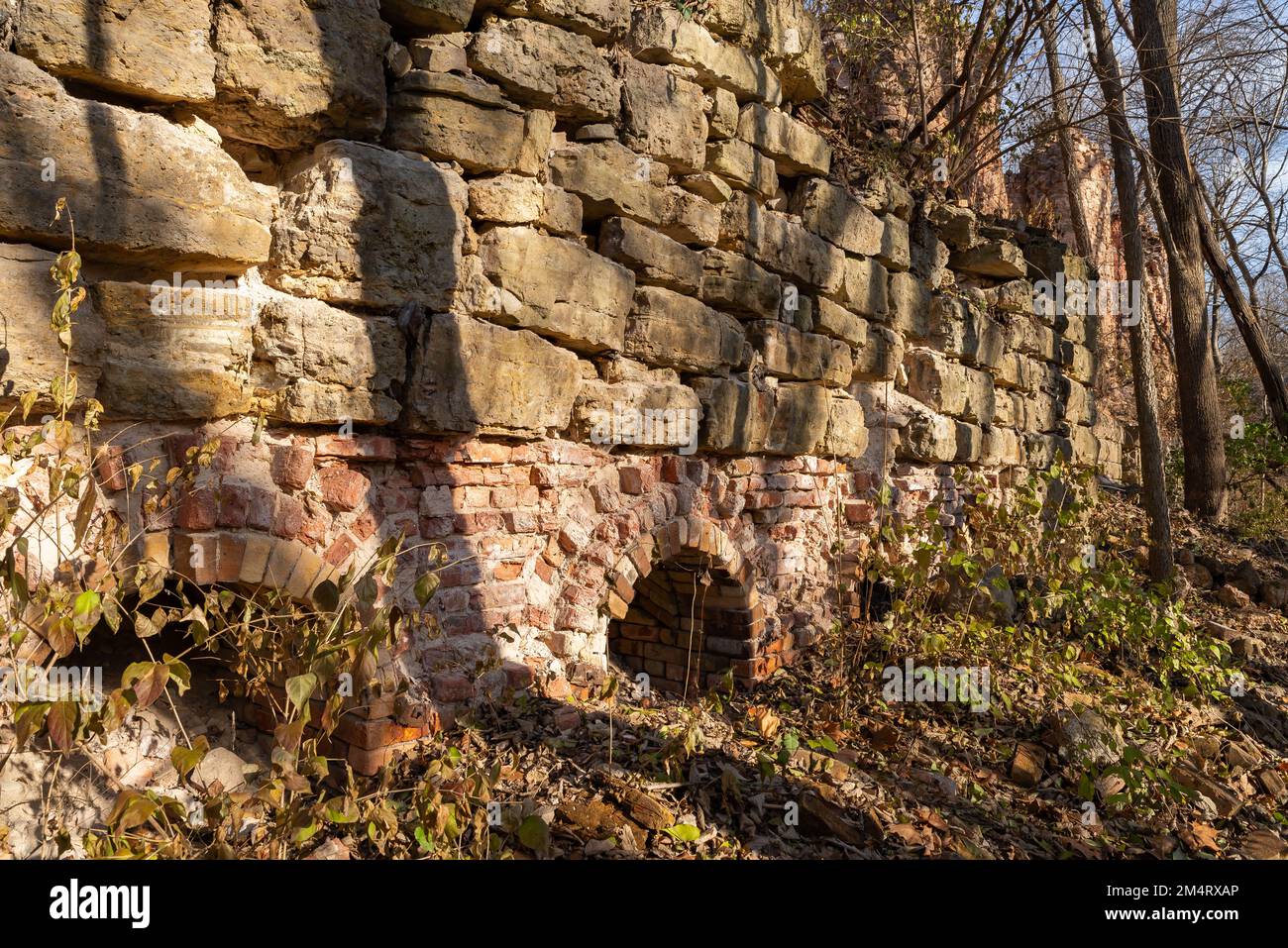Abandoned ruins of old brick kilns at Pecumsaugan Creek and The ...