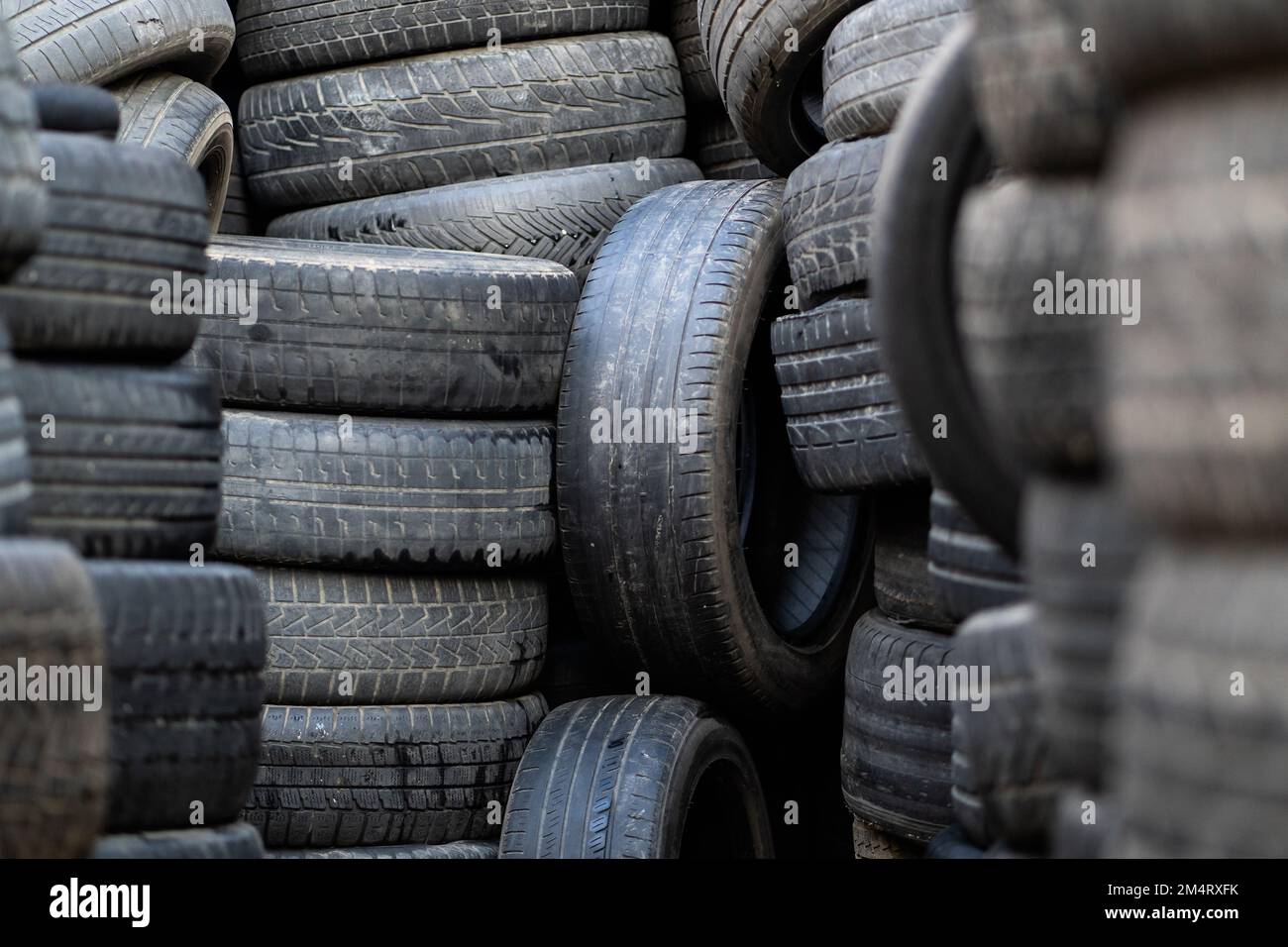 Dumped tyres waste disposal hi-res stock photography and images - Alamy