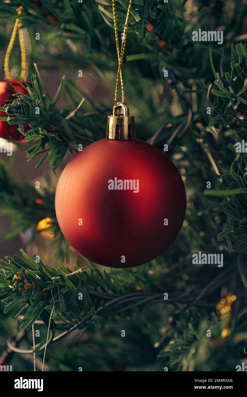 Christmas toy red color close-up Stock Photo - Alamy