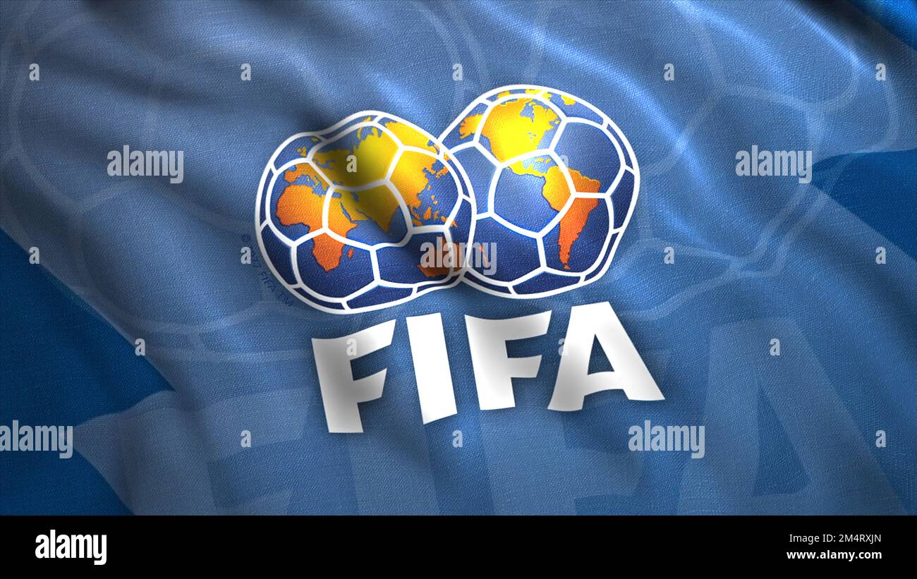 3d FIFA flag background. Motion. Flag for opening of FIFA football ...