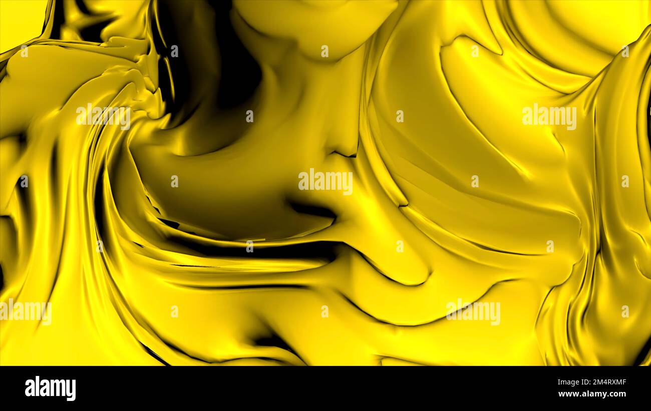 Liquid mass moving in waves and curves. Motion. Bright liquid mass ...