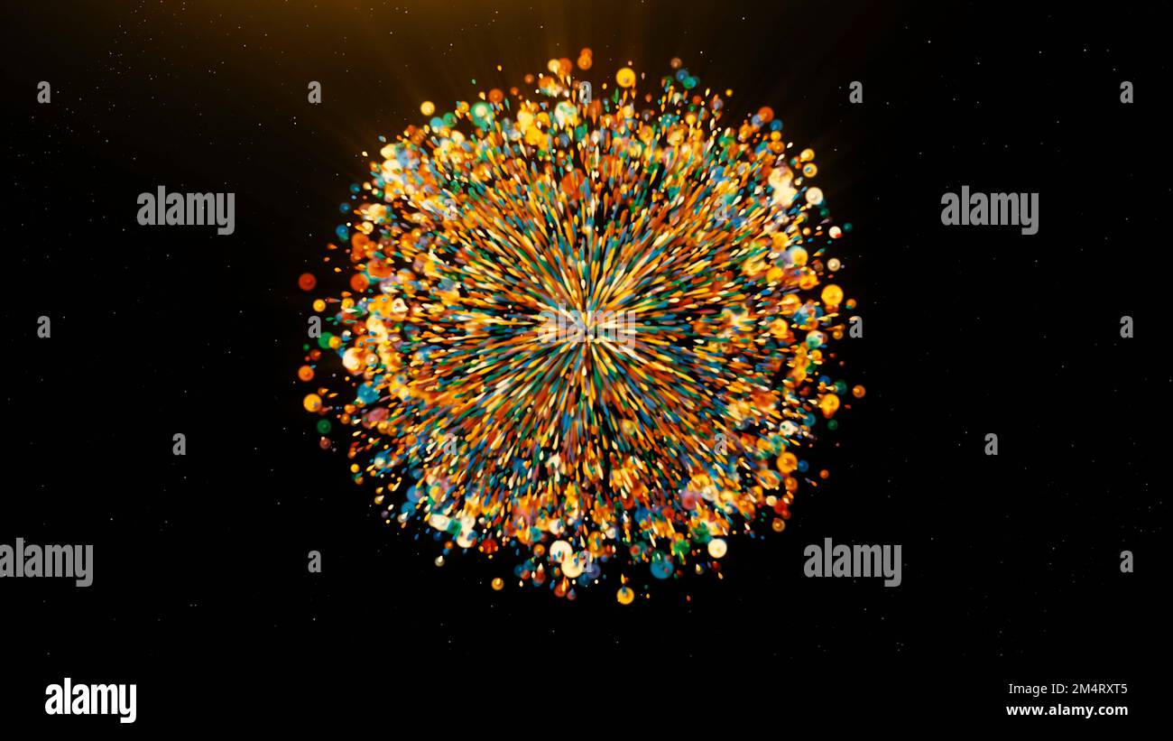 Colorful particles disappear in center of space. Motion. Temporary ... Colorful particles disappear in center of space. Motion. Temporary ...