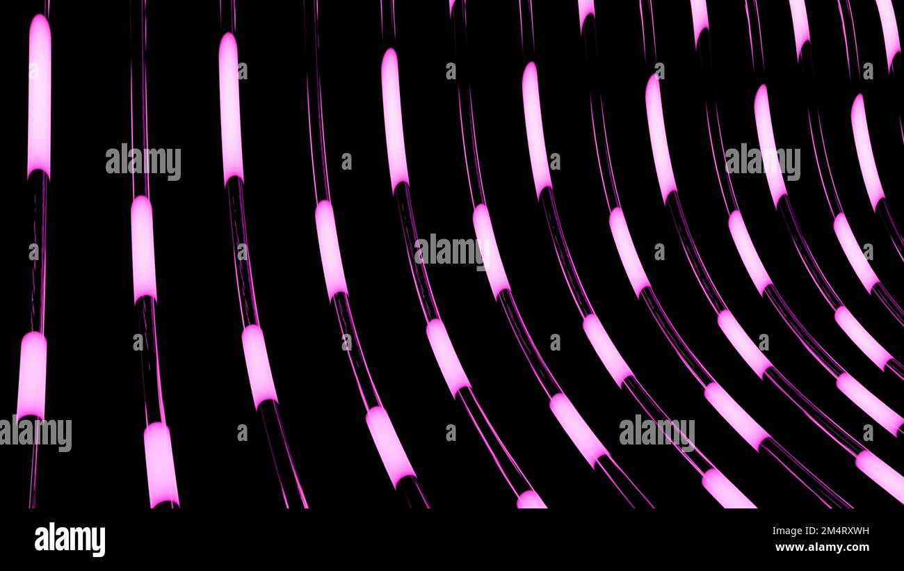 Moving neon stripes in tubes. Design. Neon liquid is moving in stripes ...