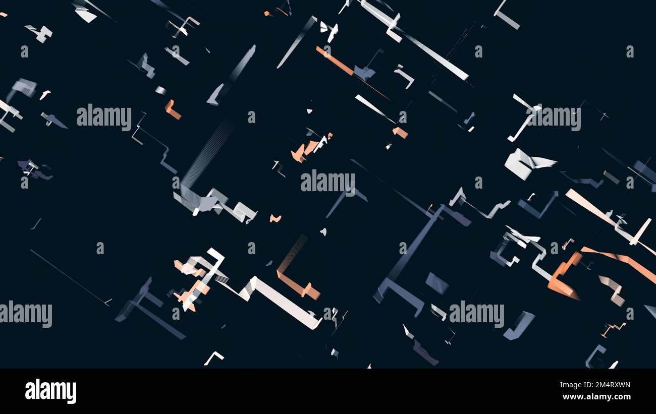 Moving lines in form of maze. Motion. Lines move according to scheme ...
