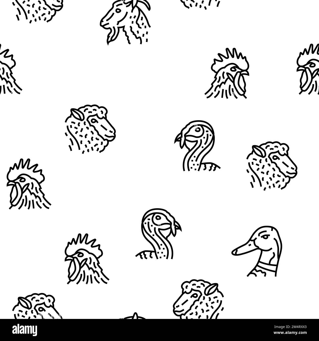 animal zoo nature wildlife vector seamless pattern Stock Vector Image ...
