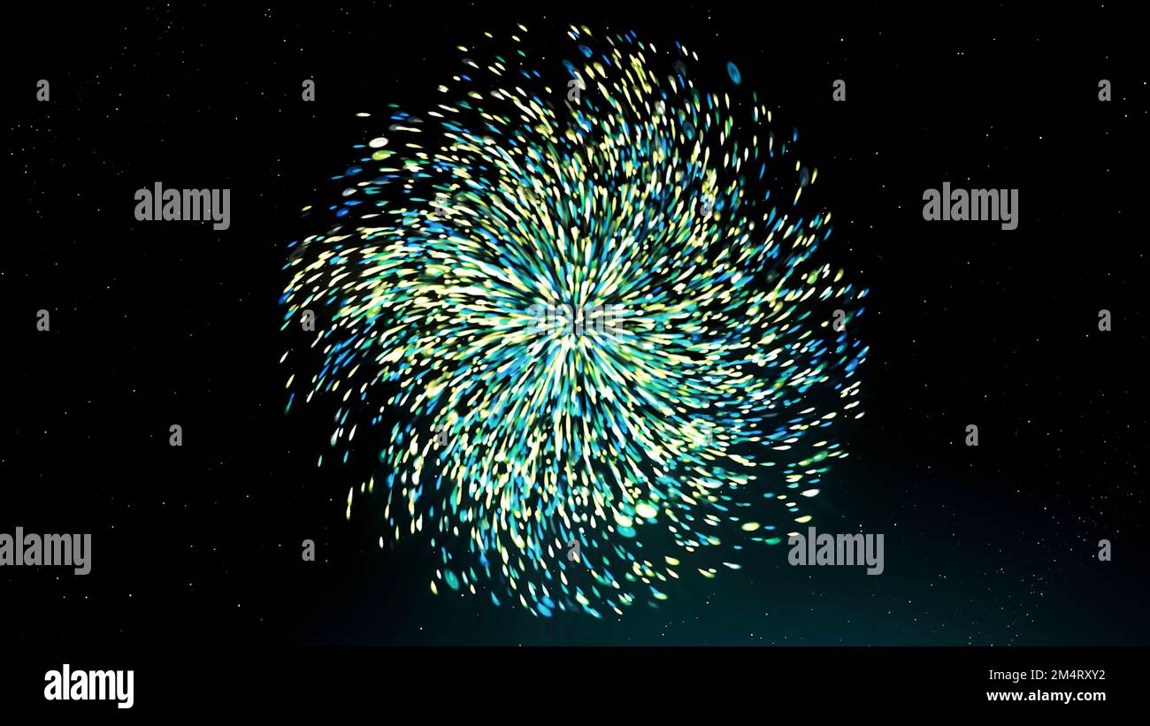 Colorful explosion of spiral stream in space. Motion. Cosmic explosion ...