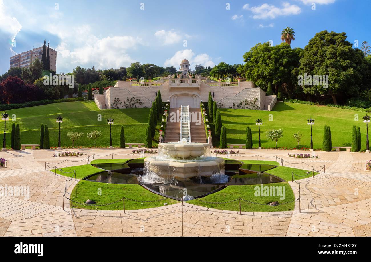 Bahai Gardens in Haifa, Israel. Tourist Attraction Stock Photo - Alamy