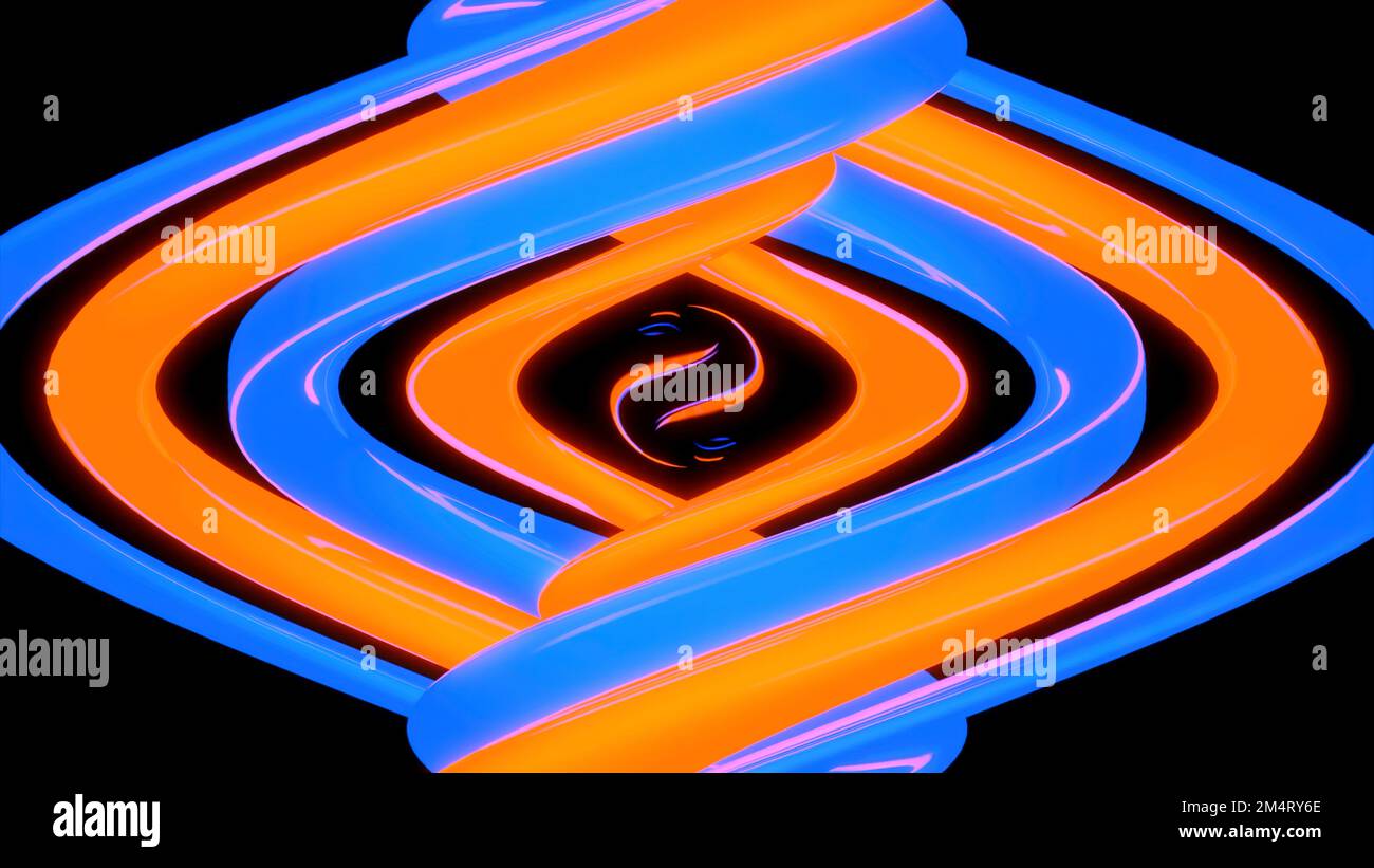 Pulsating spiral of colorful lines. Design. Colorful spiral of vertically twisted lines ...