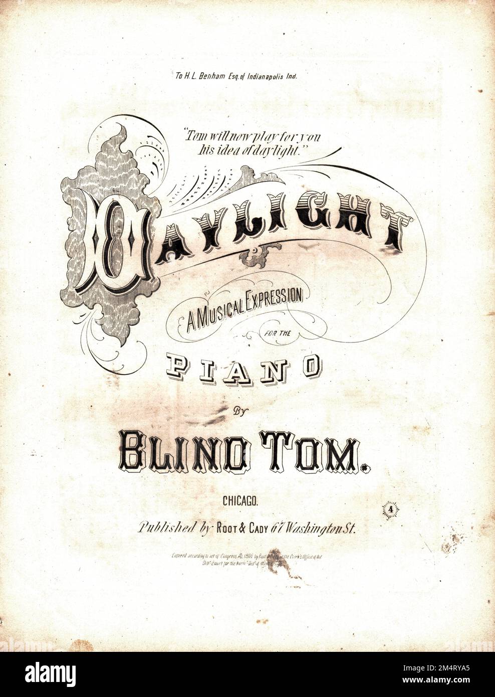 Daylight, 1866 African American composed sheet music Stock Photo - Alamy