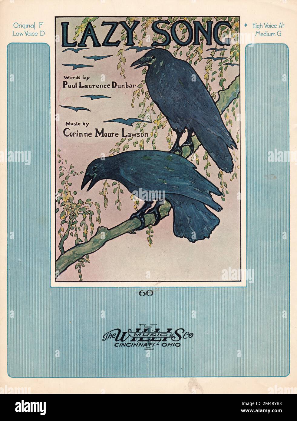 Lazy Song, 1020 African American composed sheet music Stock Photo - Alamy