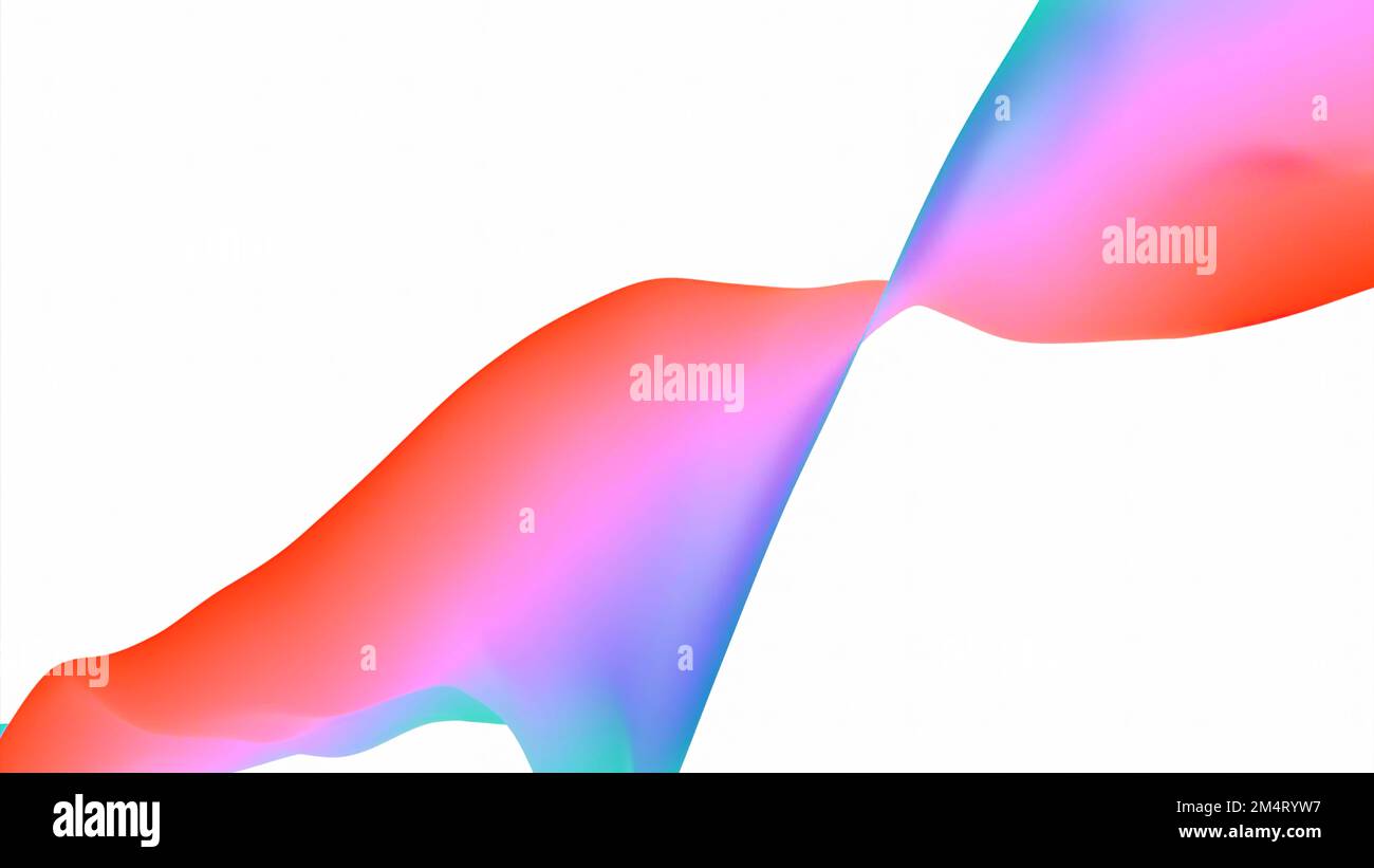 Colorful strip of fabric moves in waves. Design. Beautiful curved ...