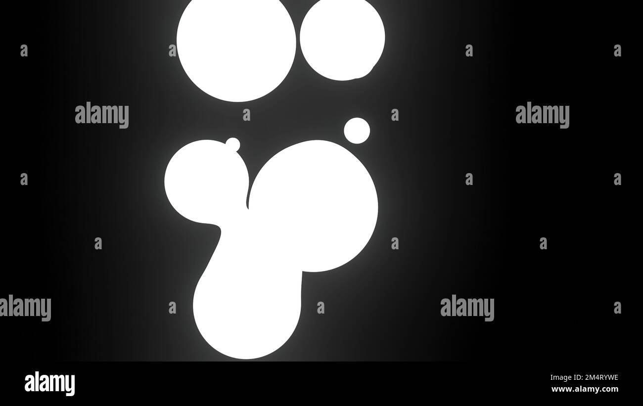 Neon Biological Drops. Design. Glowing moving particles or molecules ...