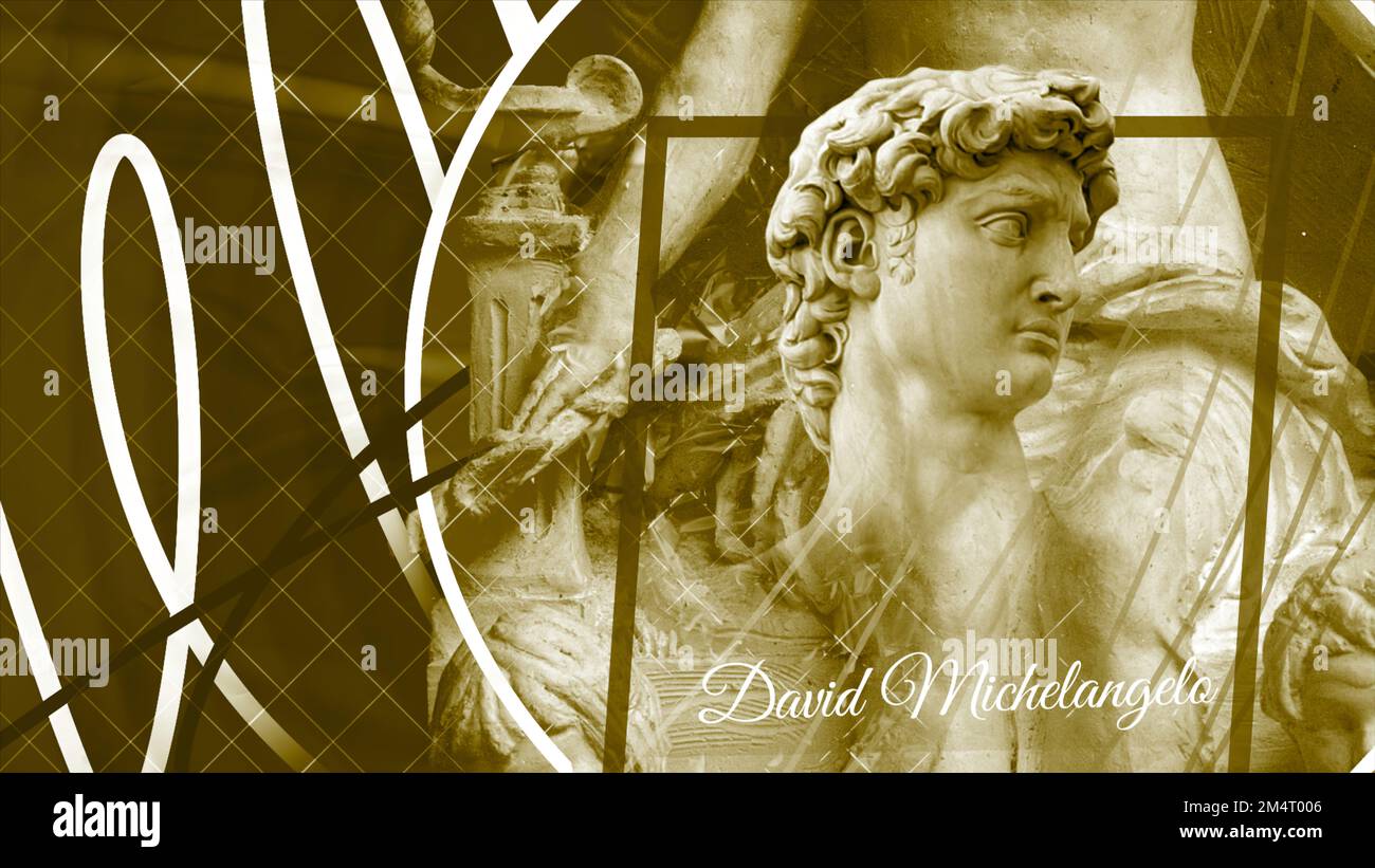 Animation with Greek sculpture. Motion. Animation insert with stylish ...