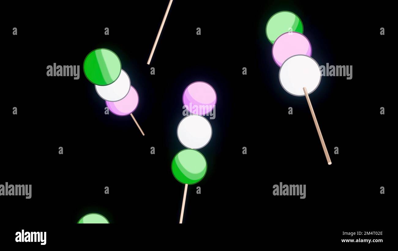 Background with moving 3d sweets. Design. Bright 3d sweets move with ...