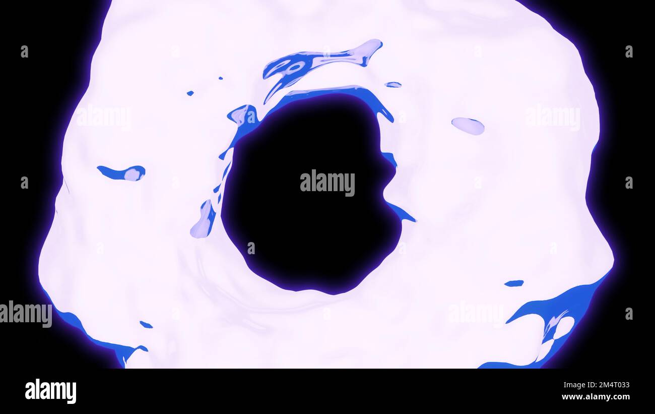 Abstract ring of liquid with waves. Design. Ring of water with moving ...