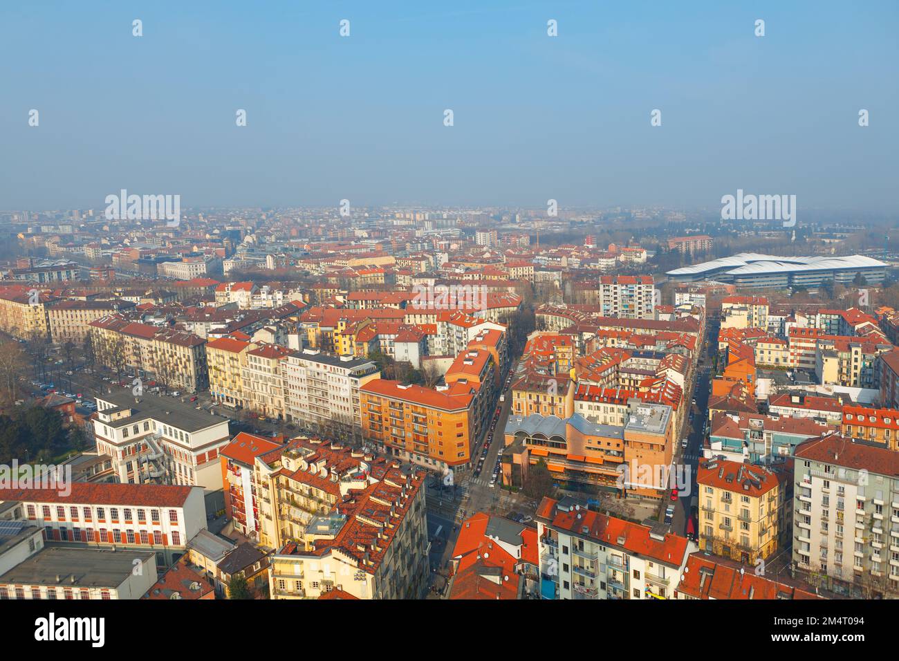 Turin Italian City View From Above . Aerial view of Torino city Stock ...