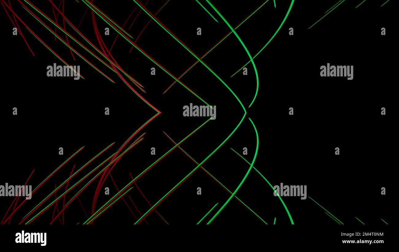 Bright multicolored thin rays . Design. The black background and the ...