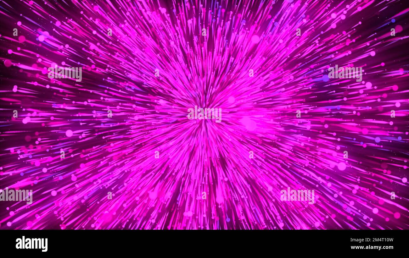 Magic pink animation with sphere of particles and rays becoming smaller ...