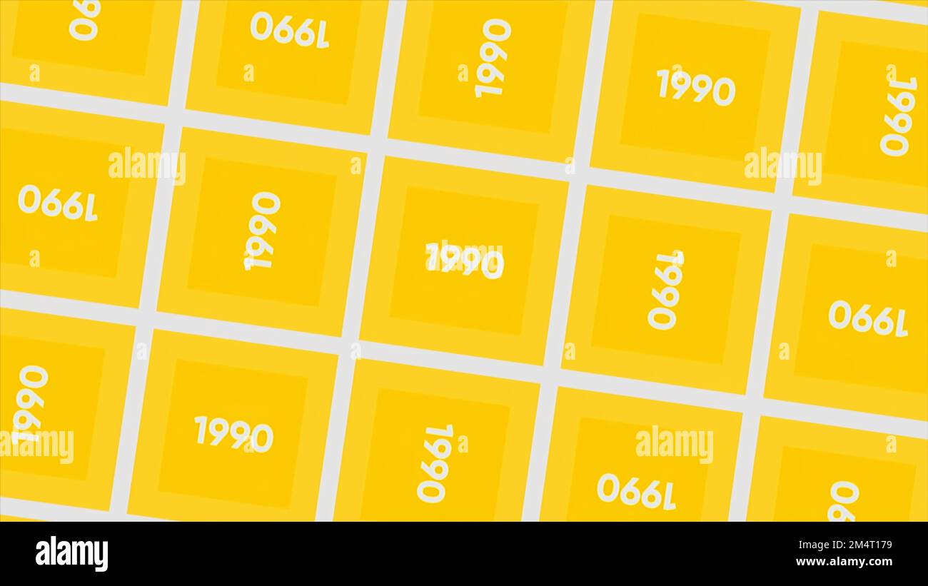 Animation with date of 90s. Motion. Background animation with stylish ...