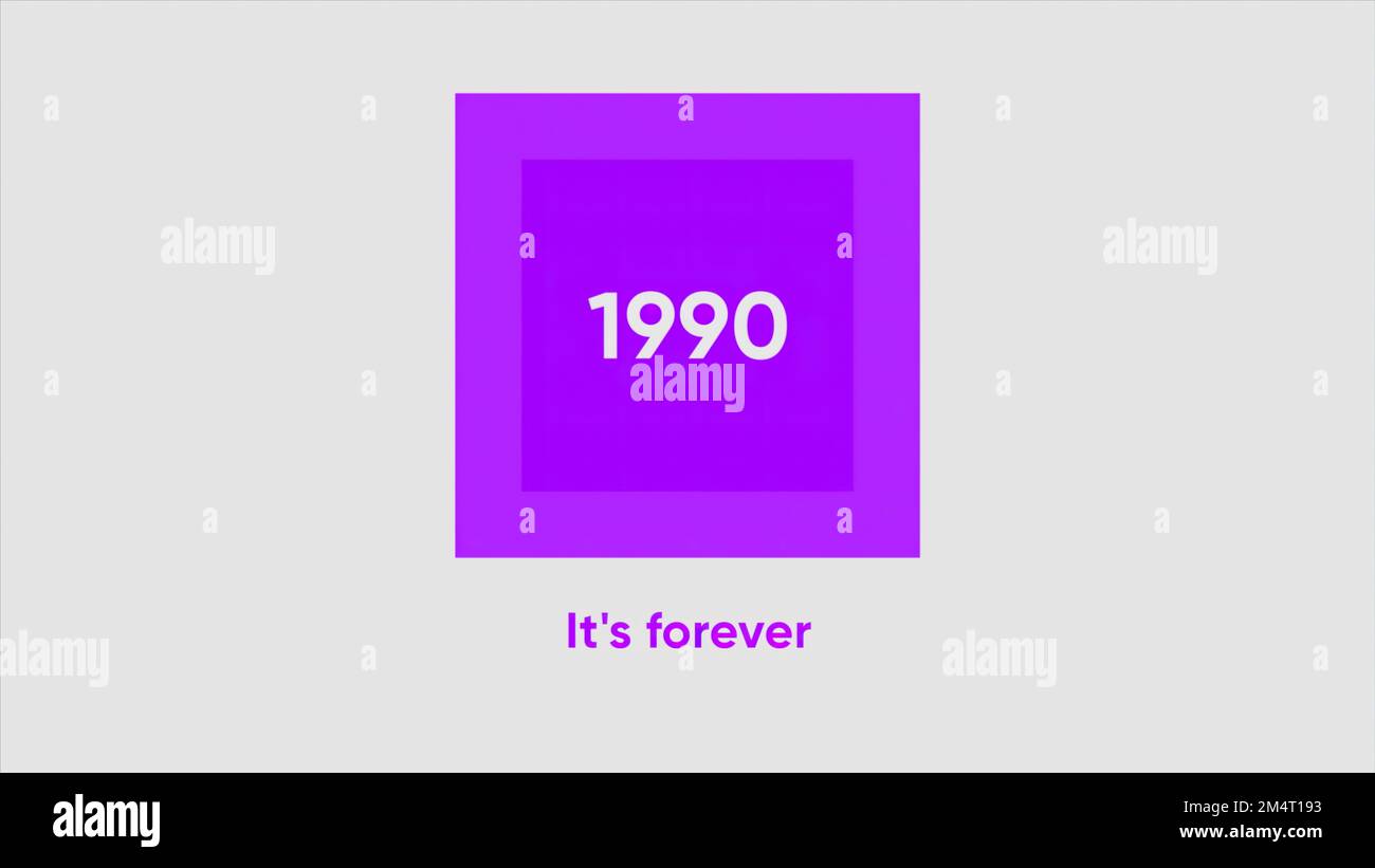 Animation with date of 90s. Motion. Background animation with stylish ...