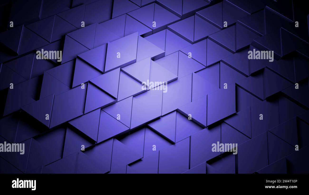 Purple and blue triangles. Design.Small parts of the mosaic breaking in ...