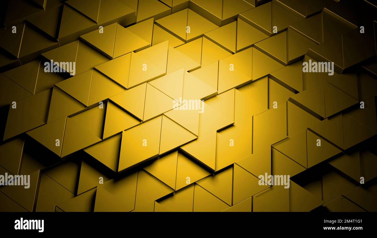 Yellow mosaic. Design.Small yellow triangles rise in turn, leaving a ...