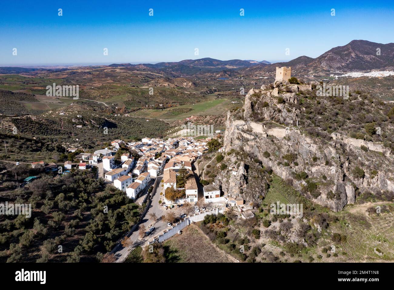 Castle of Zahara de la Sierra and Zahara de la Sierra village, a famous ...