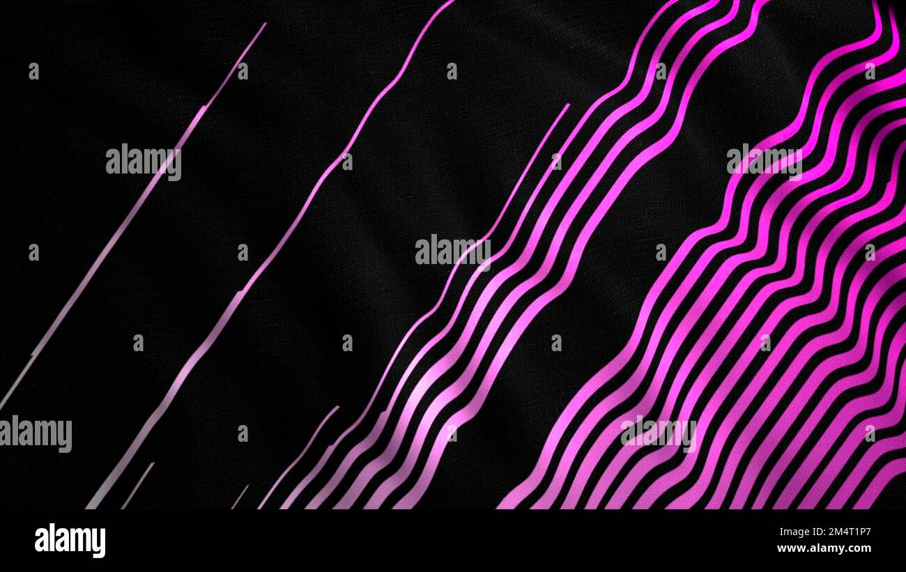 Diagonally striped textile fabric waving on the wind background. Motion ...