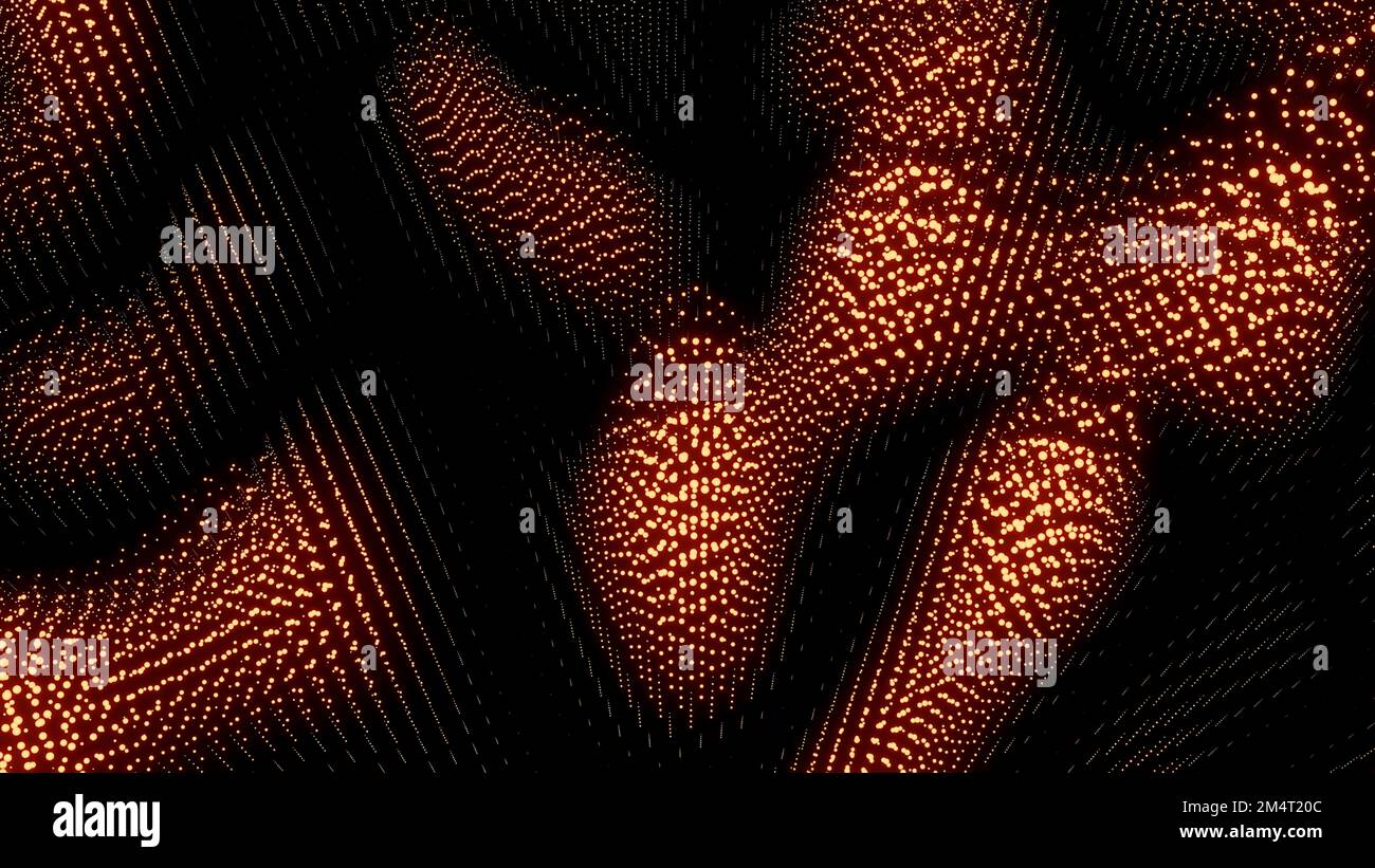 Dark background. Design.Bright red parts of the background rising and ...