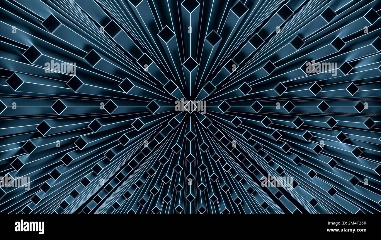 Geometric lines move with distortion. Design. 3D lines move with ...