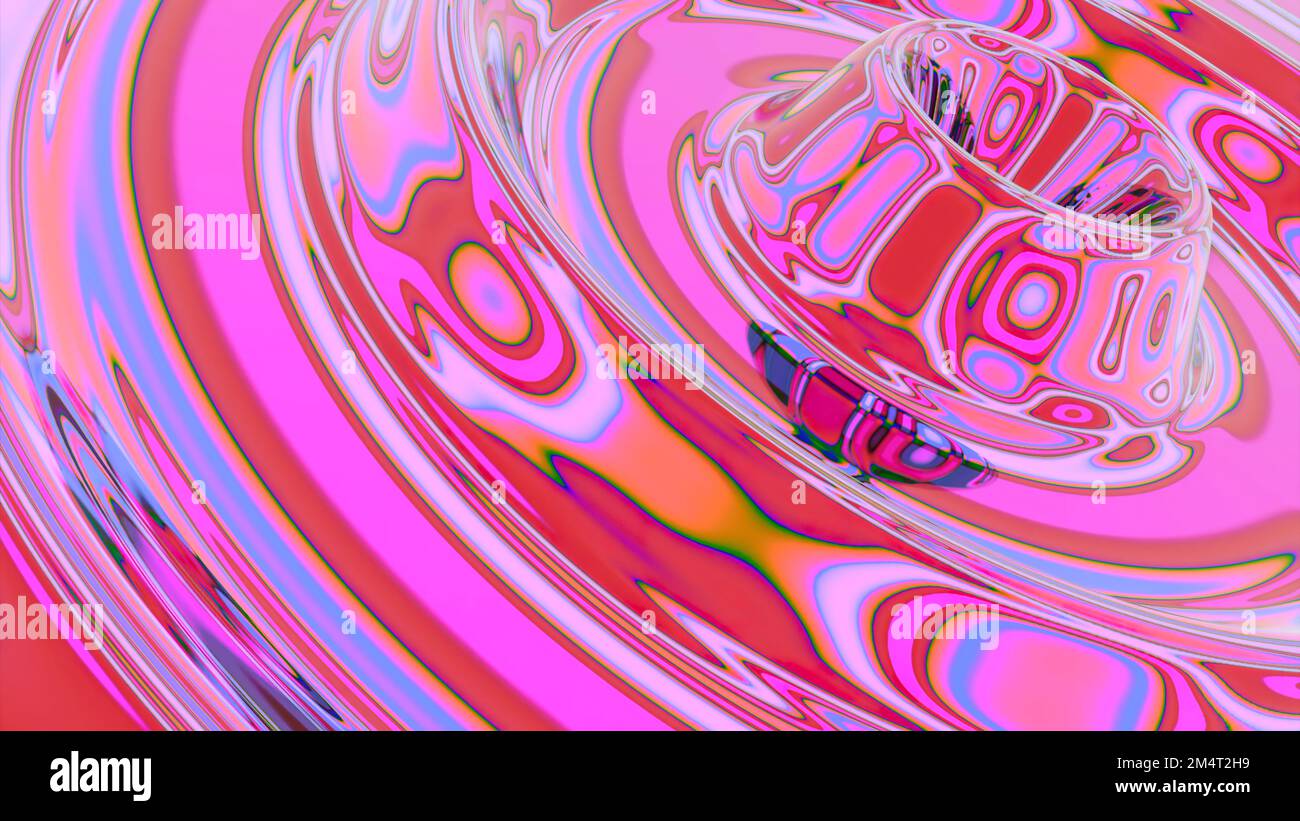Psychedelic colors in liquid with wave drops. Design. Psychedelic 3d ...