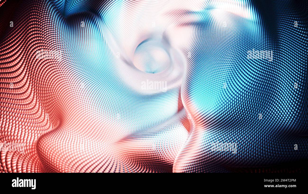 Liquid structure moves in waves from points. Design. Abstract 3d ...