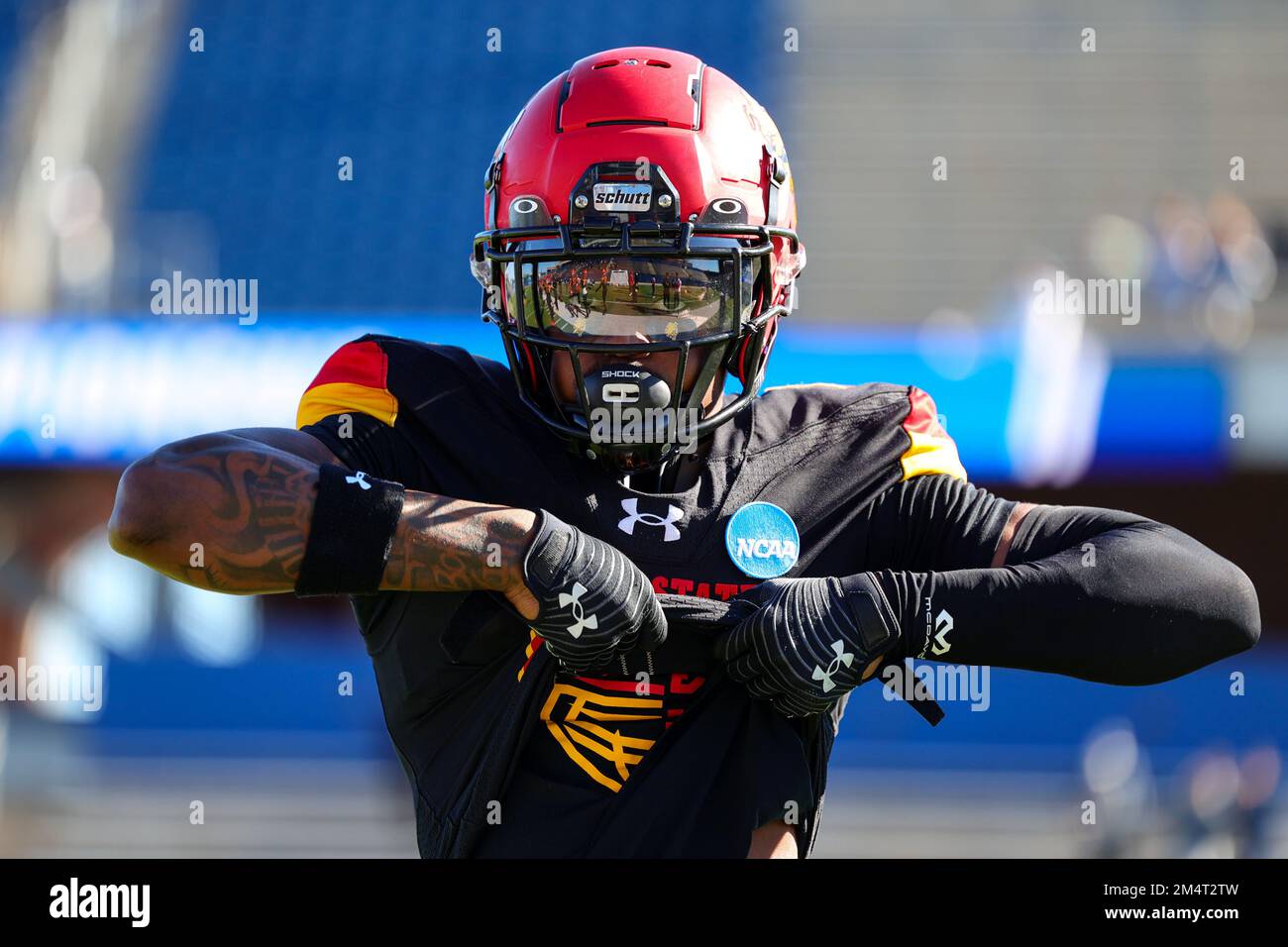 Ferris State Bulldogs Jacarvis Alexandre (0) during warmups for the ...