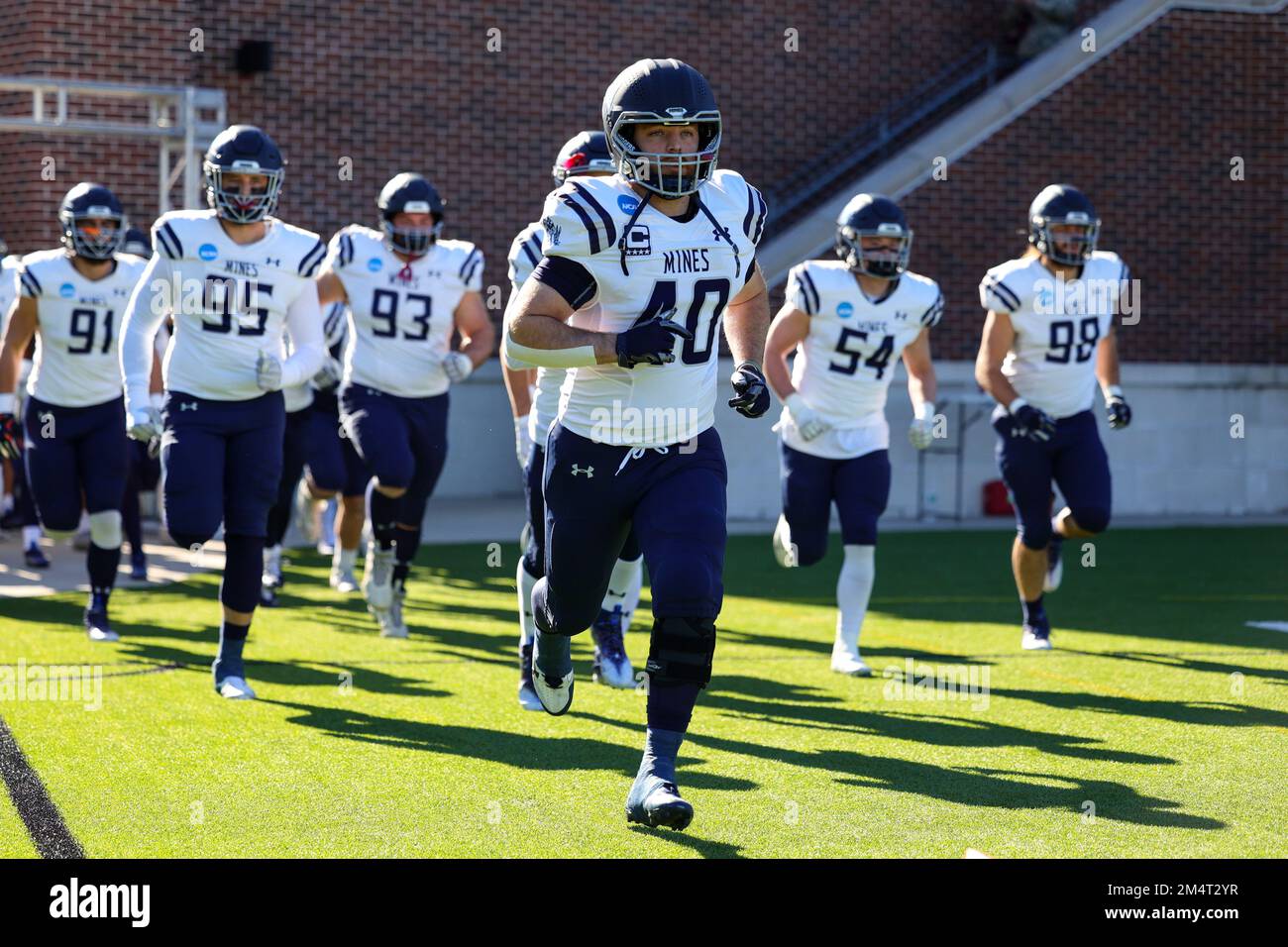 Colorado School of Mines Orediggers Michael Zeman (40) during warmups ...