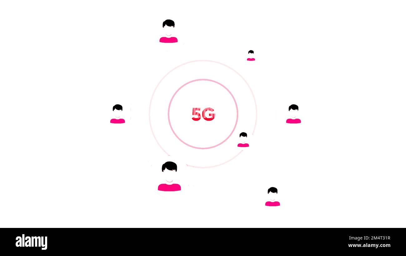 White background. Motion.Distribution of the most highly efficient 5g ...