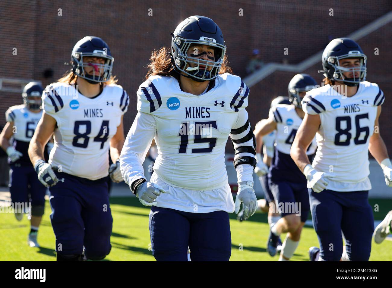 Colorado School of Mines Orediggers Adrian Moreno (15) during warmups ...
