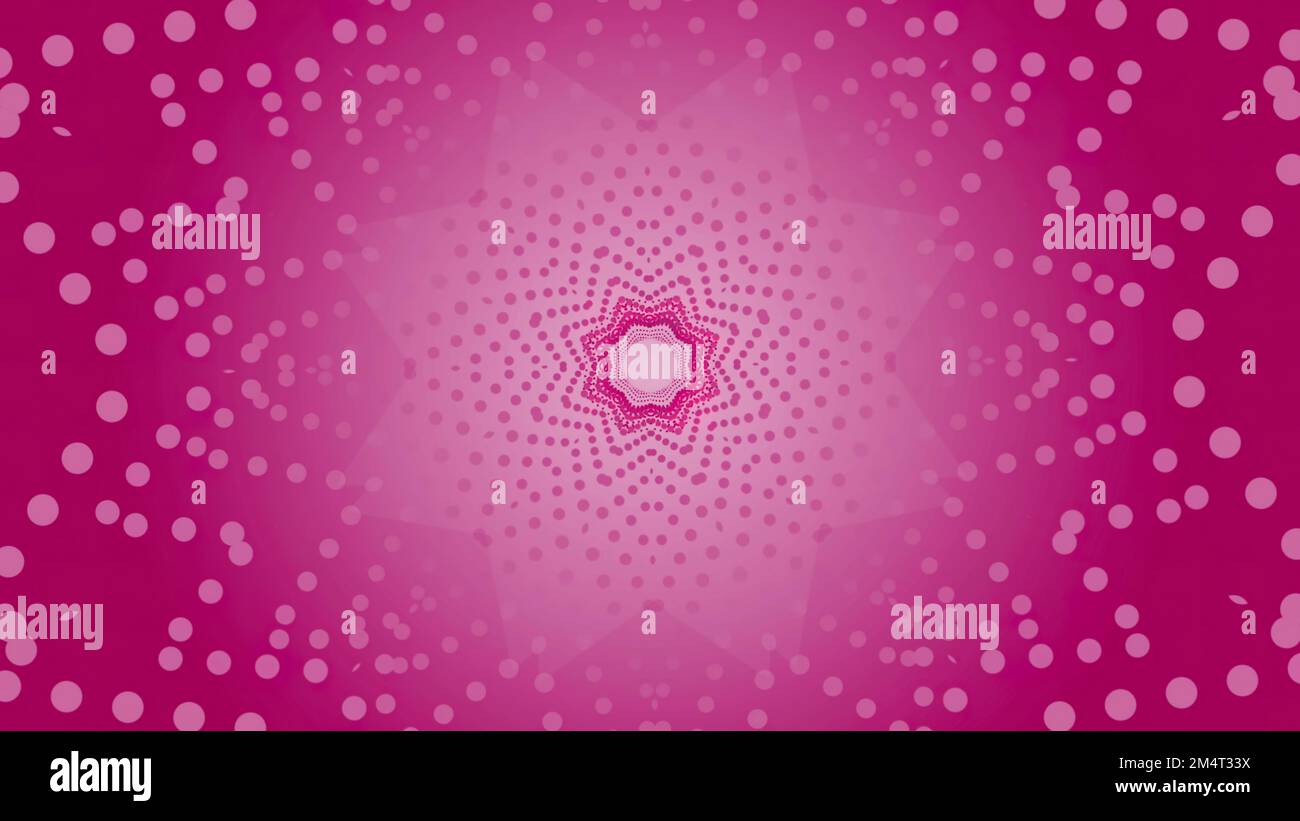 Abstract bright dotted tunnel with mandala pattern. Motion. Colorful ...
