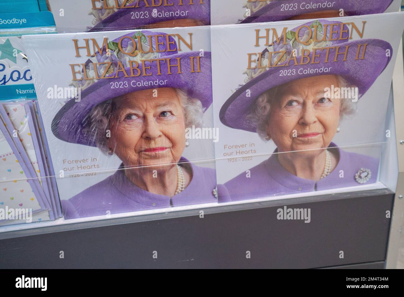 Portrait of Her Majesty Queen Elizabeth II on a 2023 calendar Stock ...