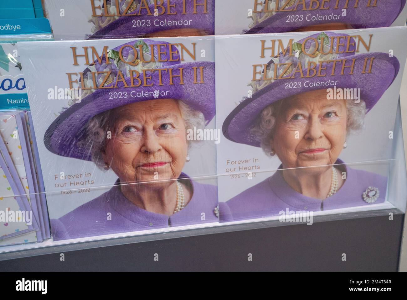 Portrait of Her Majesty Queen Elizabeth II on a 2023 calendar Stock ...