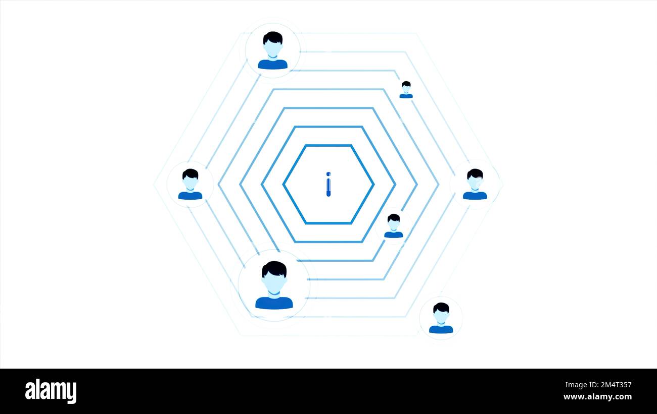 Abstract i icon symbol of the internet spreading signal among icons of ...