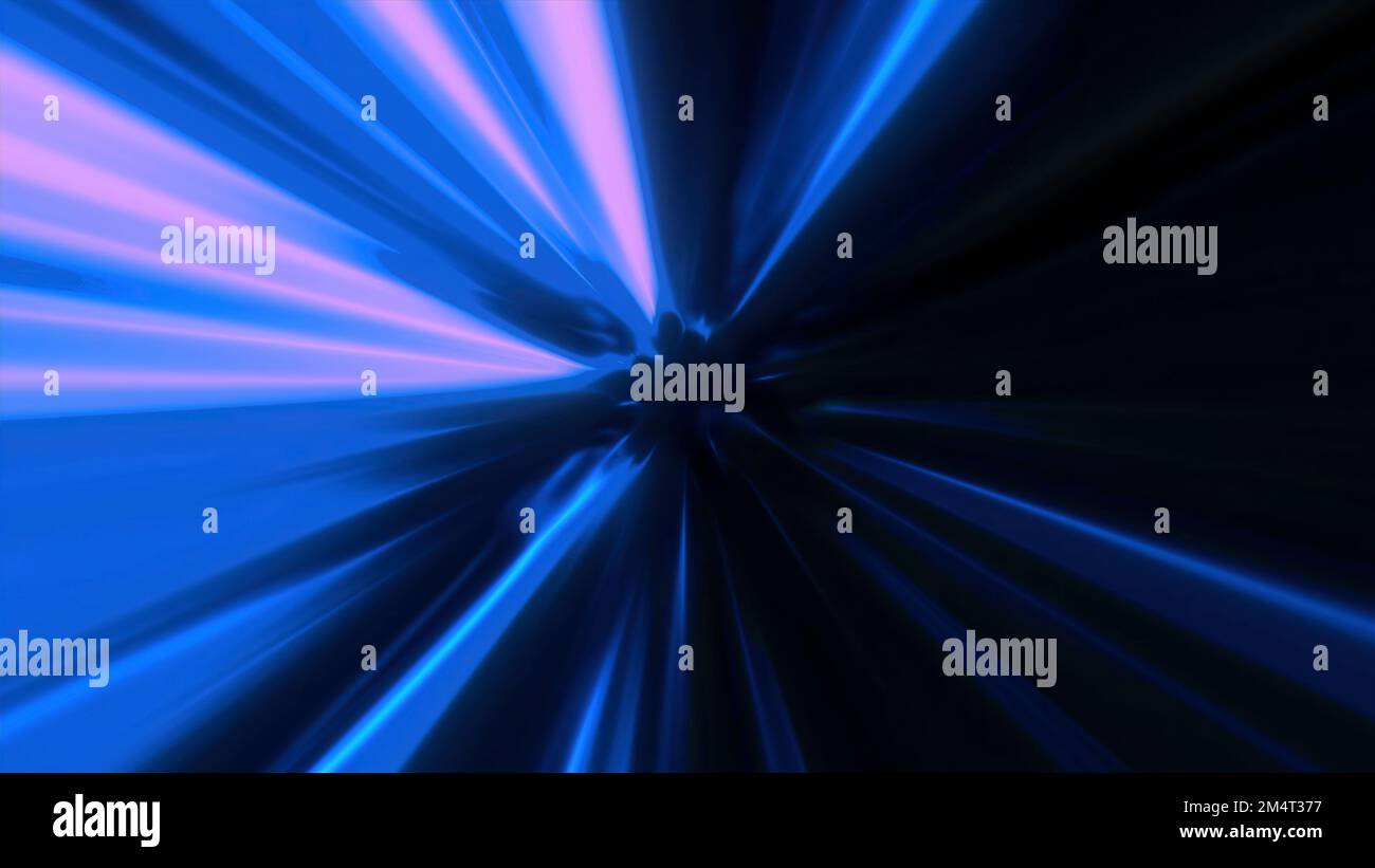 Abstract spinning blue and pink rays around one point in the screen ...