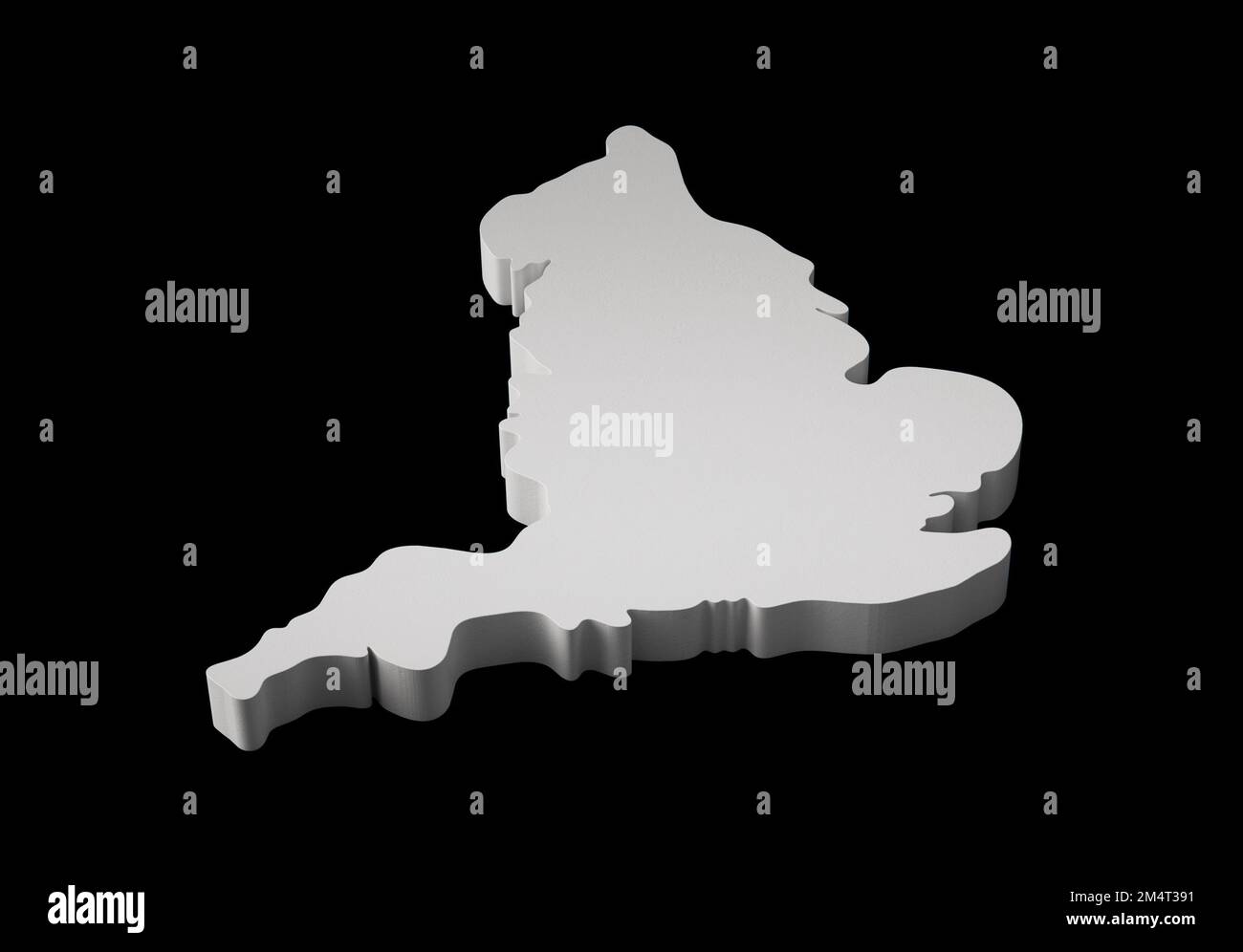 A 3D illustration of England 3D map Geography Cartography and topology ...