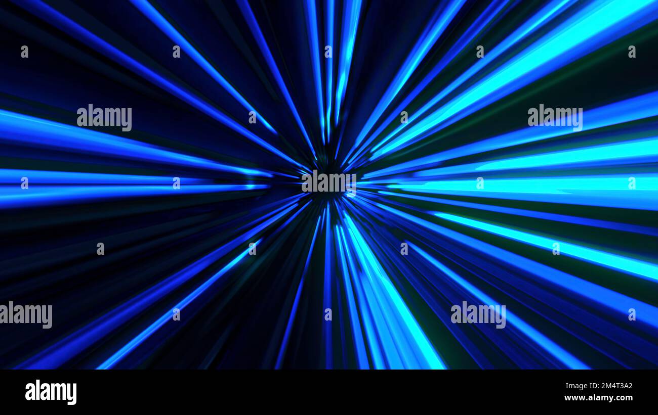 Abstract explosive cyberspace animation background. Motion. Blue ...