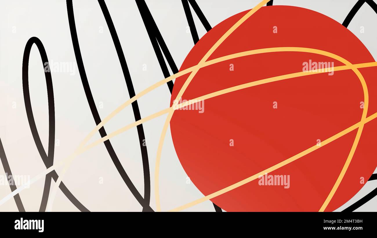 Abstract colorful circle surrounded by curving lines on a white ...