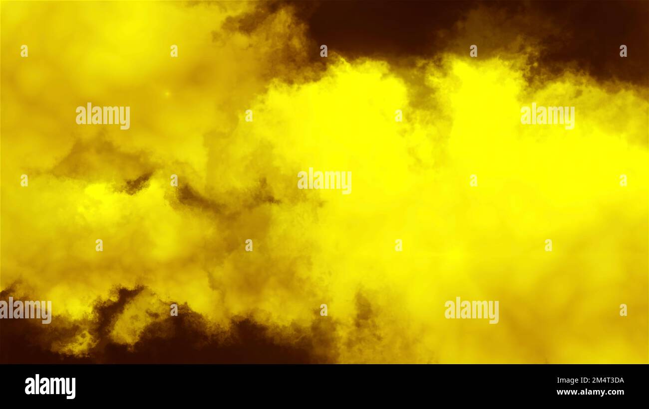 Flowing clouds in the sky. Motion. Abstract toxic clouds of yellow ...