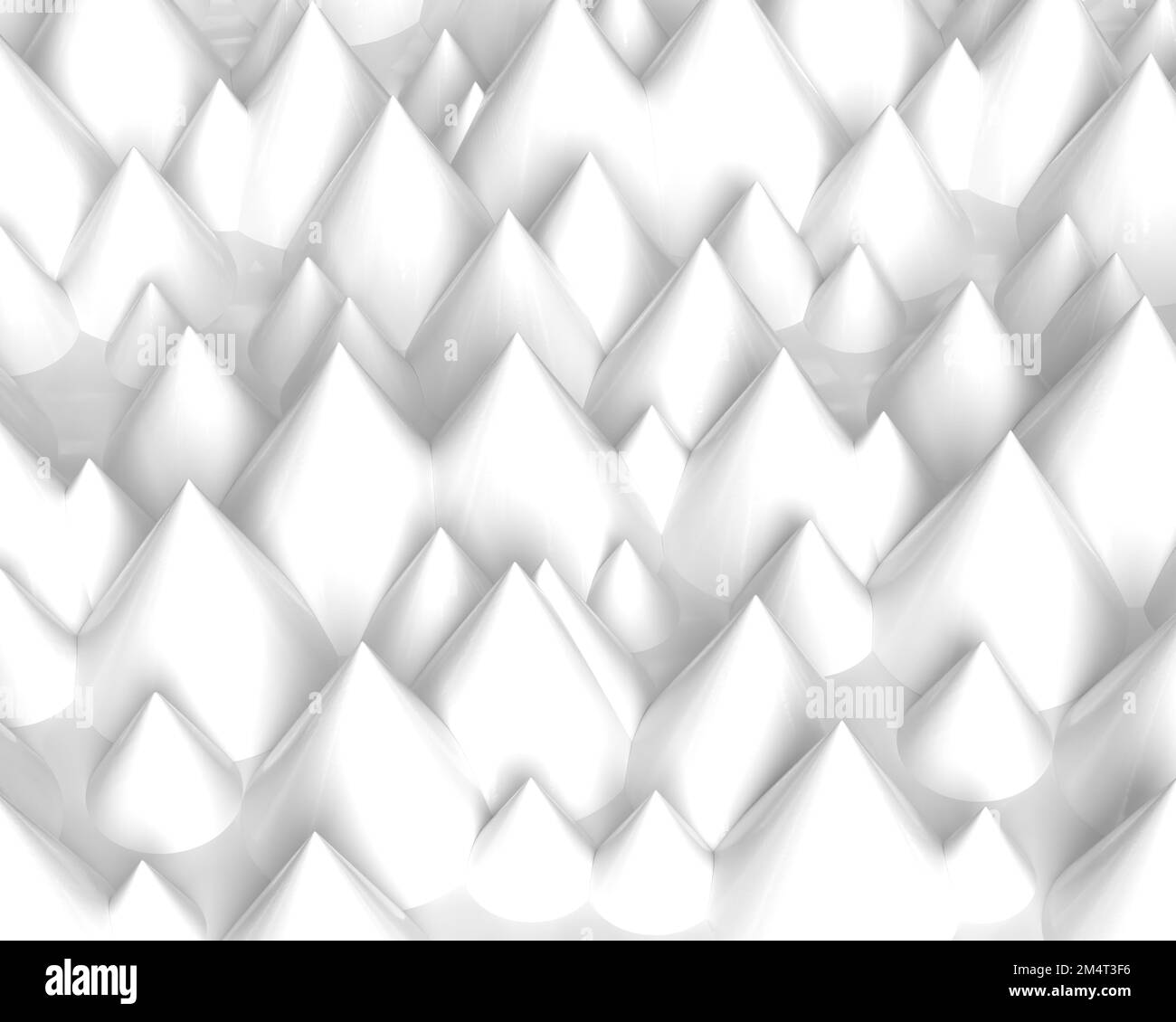 Three dimensional model. Pointed white peaks Stock Photo - Alamy