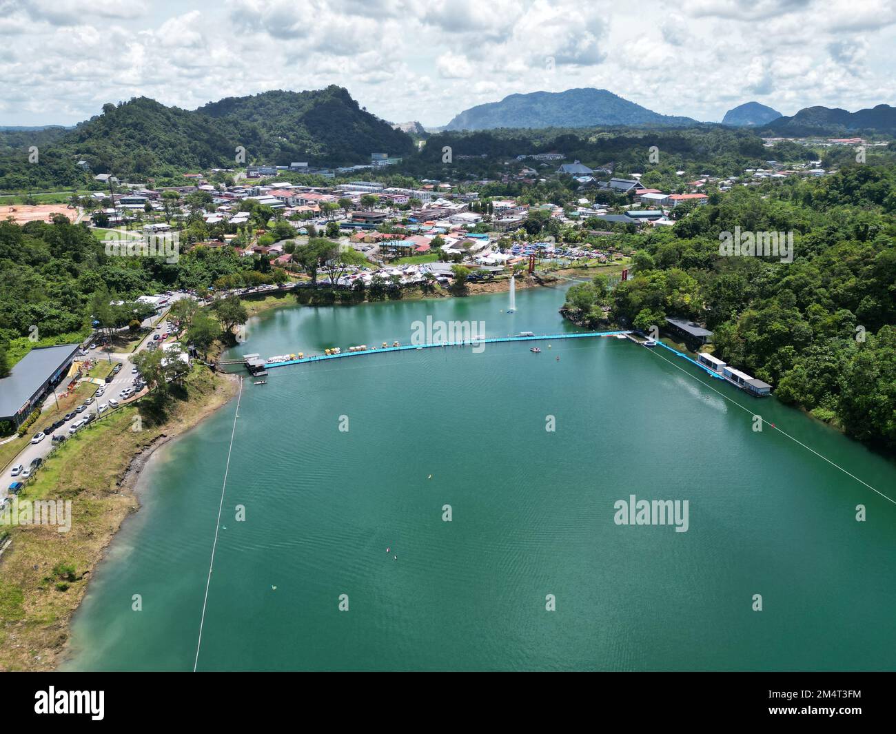The famous Tasik Biru lake Near Bau Town in Malaysia Stock Photo - Alamy