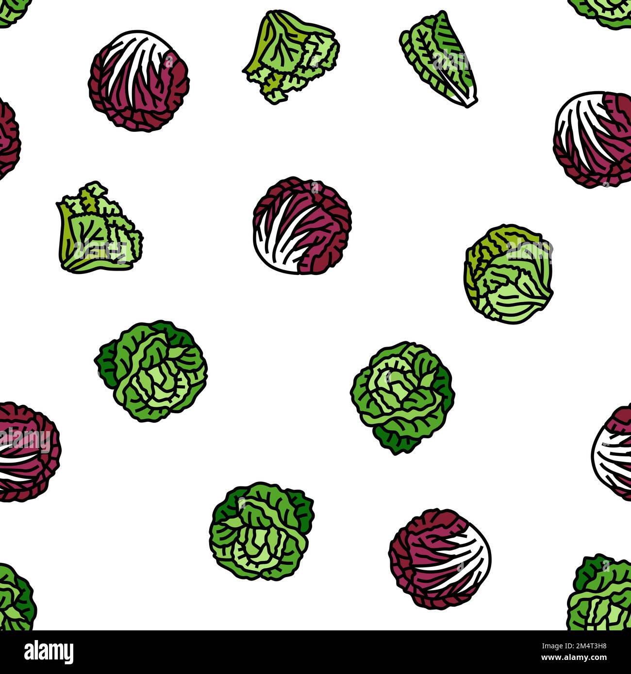 salad food healthy green fresh vector seamless pattern Stock Vector ...