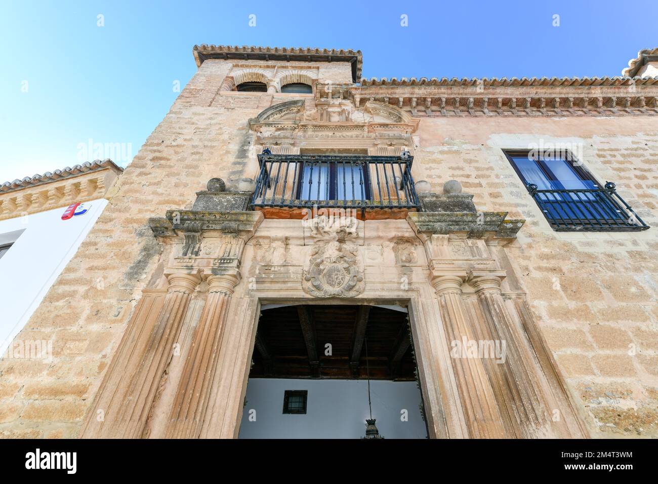 Facade of the Palace of Mondragon in Ronda, Spain built in the years ...