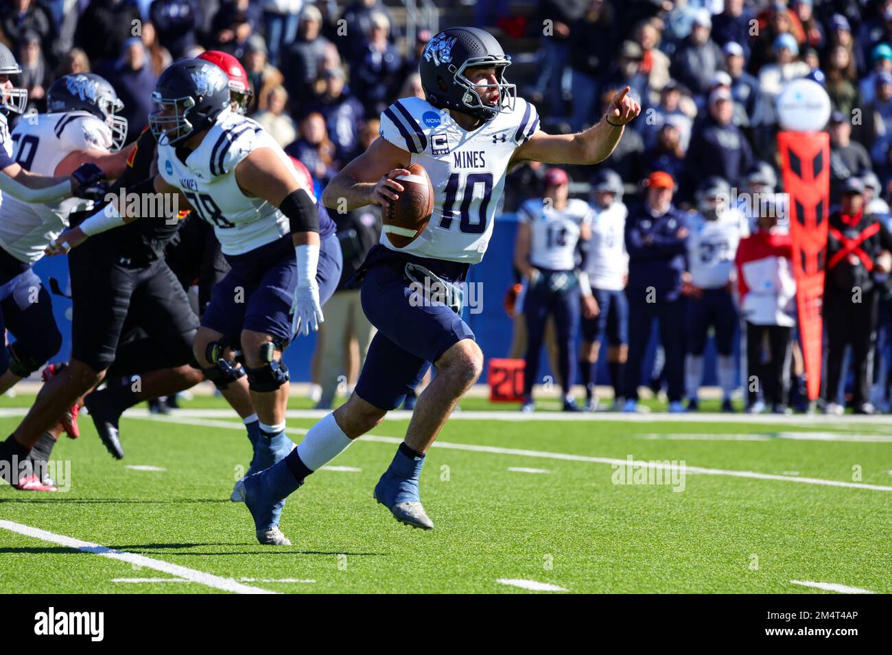 Colorado School of Mines Orediggers quarterback John Matocha (10) takes ...